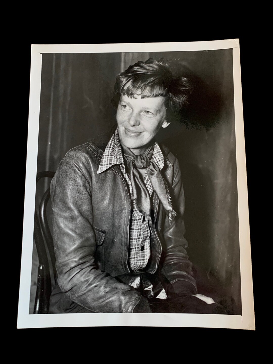 Amelia Earhart Aviatrix 1937 Black and White Photograph Female Pilot ...