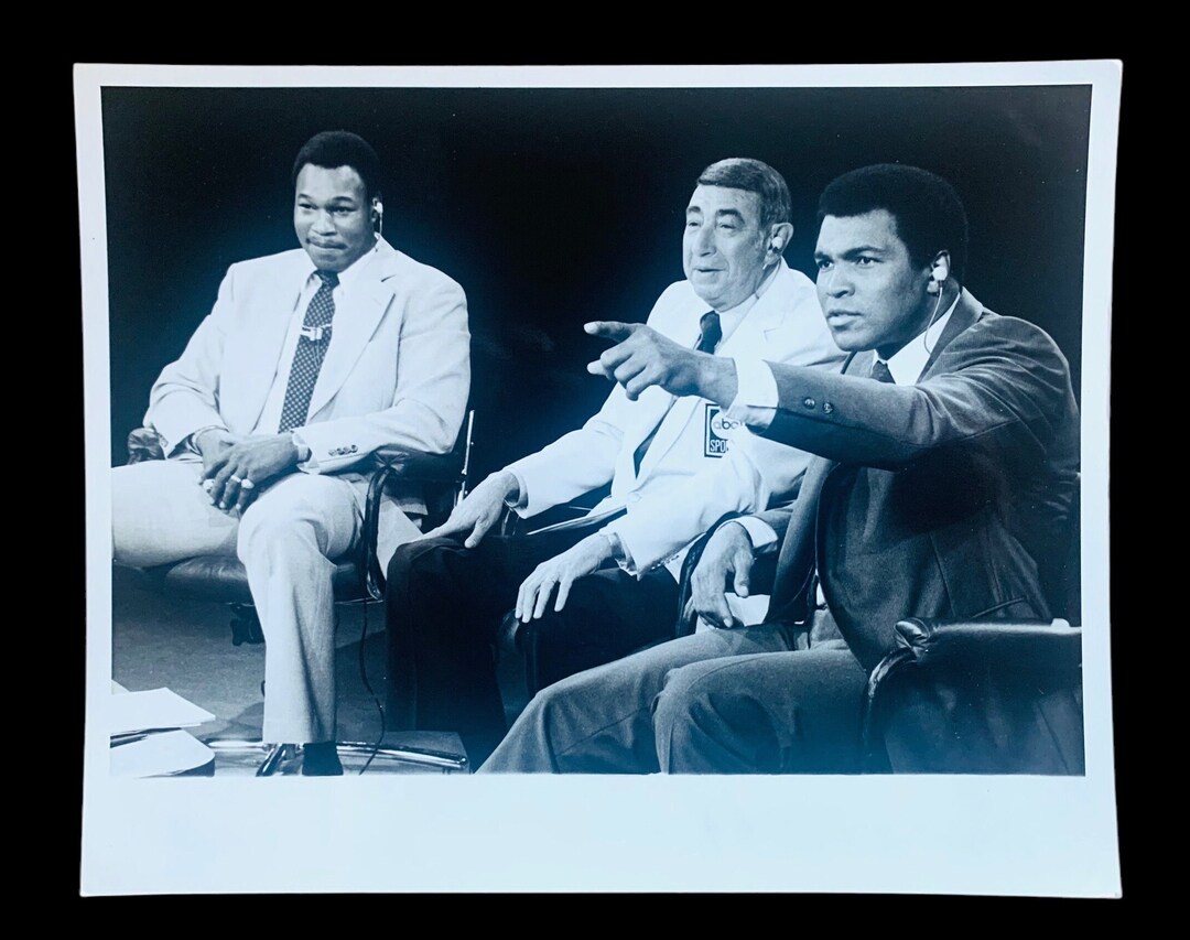 Muhammad Ali Howard Cosell Larry Holmes 1980 Black and White Photograph ...
