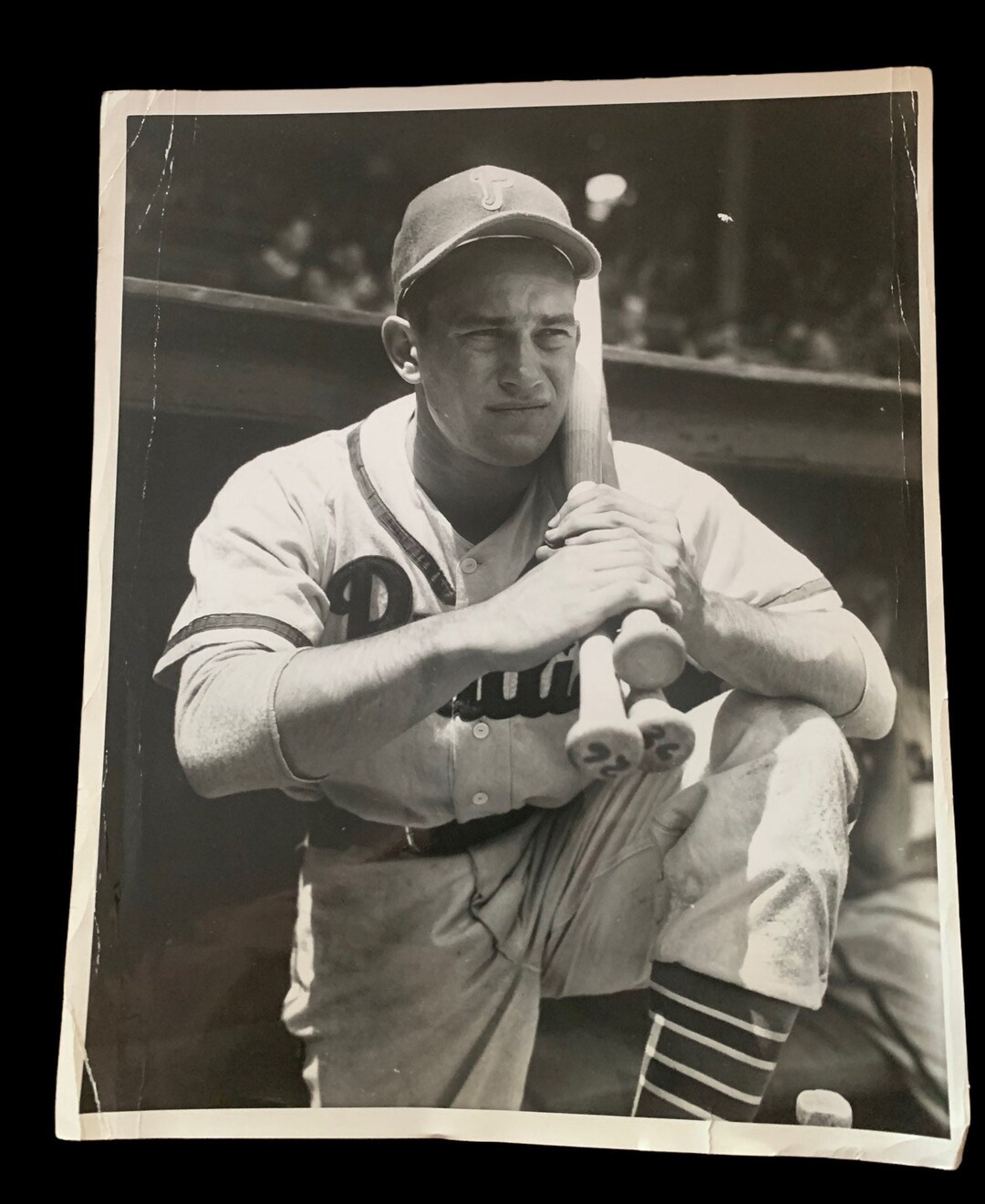Del Ennis Baseball 1940s Phillies Black and White Photograph Vintage ...