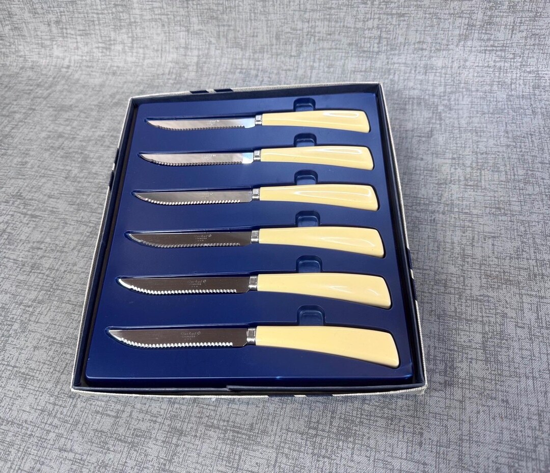 Quikut Steak Knife Set of Six Made in USA Bakelite Handles - Etsy