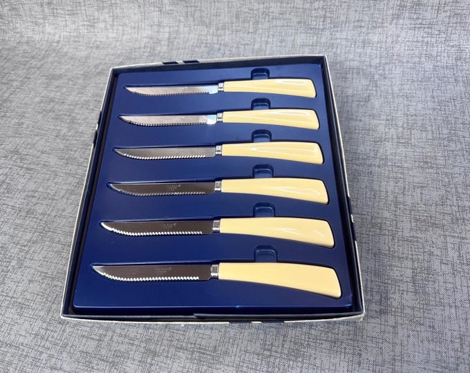 Quikut Steak Knife Set of Six Made in USA Bakelite Handles - Etsy