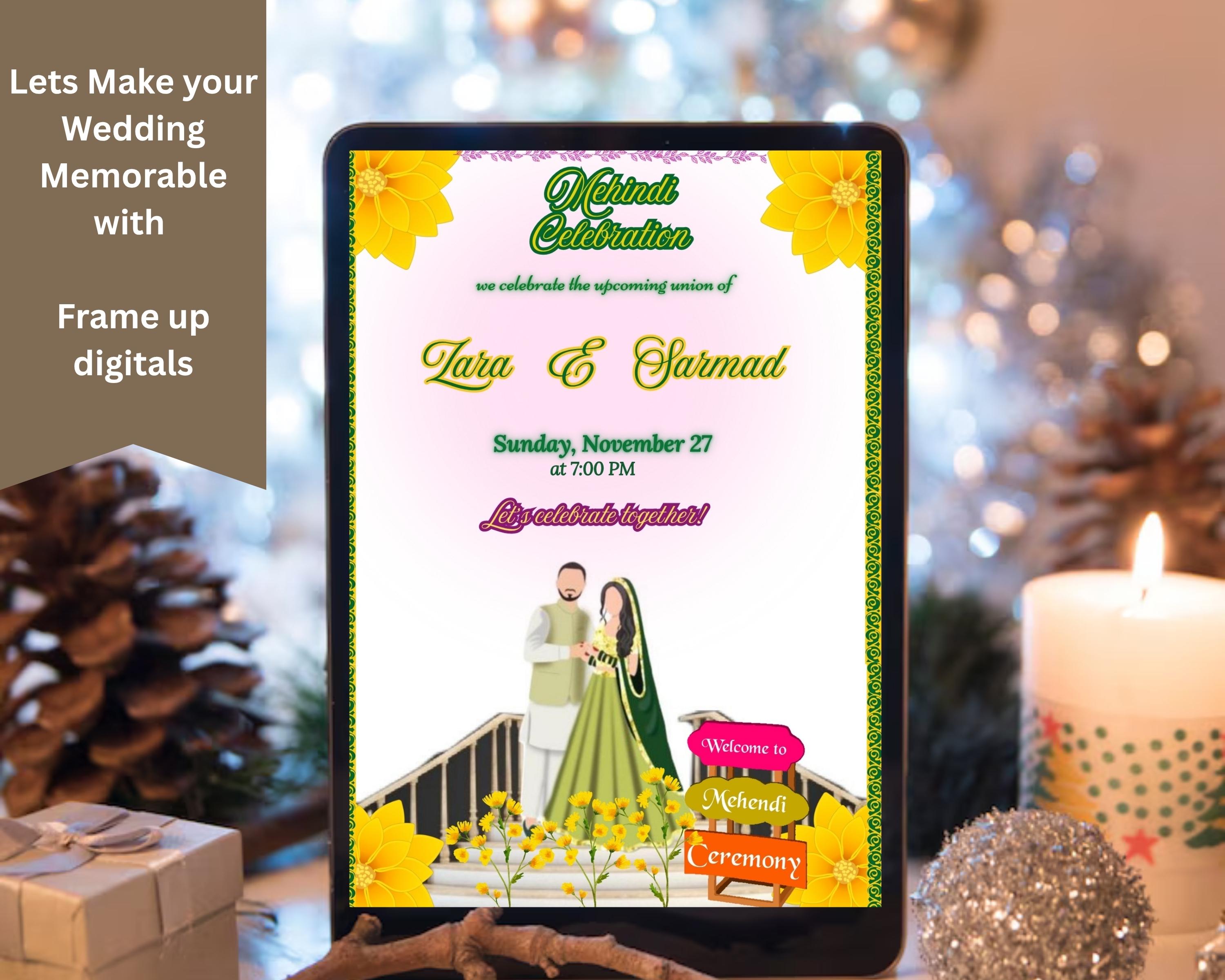 Editable Muslim Wedding Template Bundle | Boho Mehndi Nikkah Valima ...