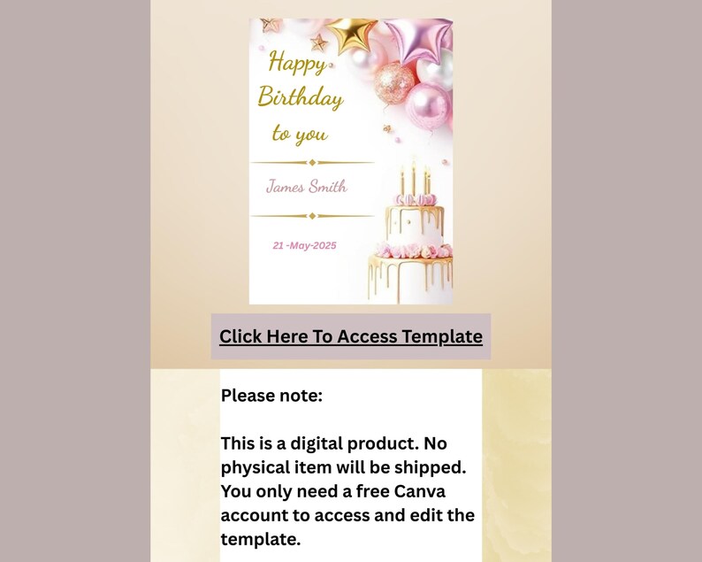 Editable Birthday Invitation Template | Canva Instant Download ...