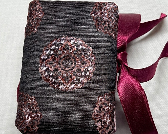 Black Silk Book Shaped Needle Book and Pin Cushion - Etsy