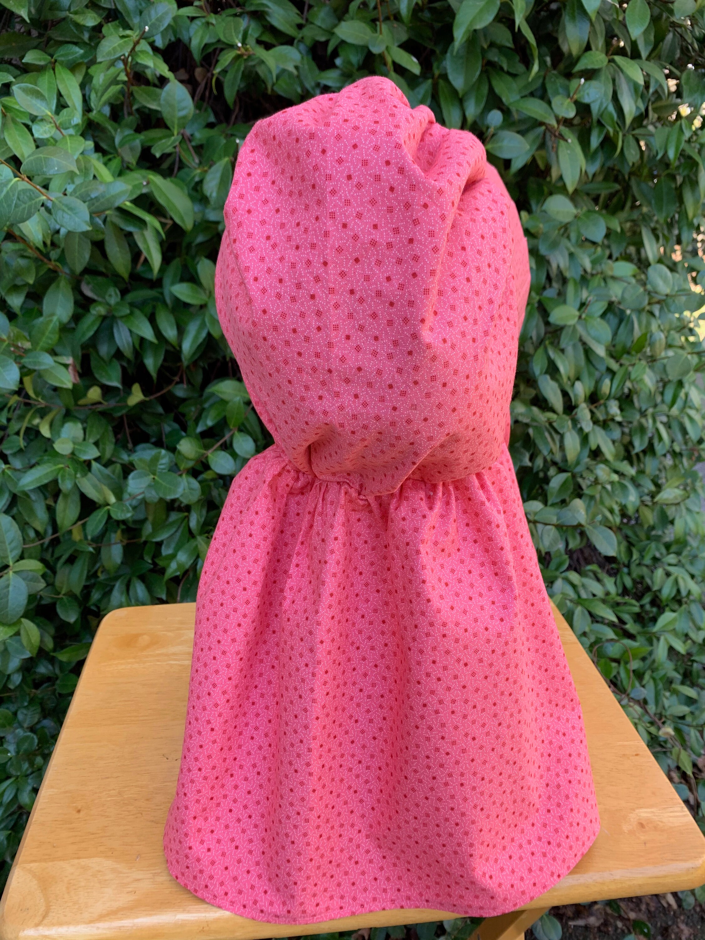Bonnet - 19th Century Slat Bonnet Style in Pink, White and Red Print ...