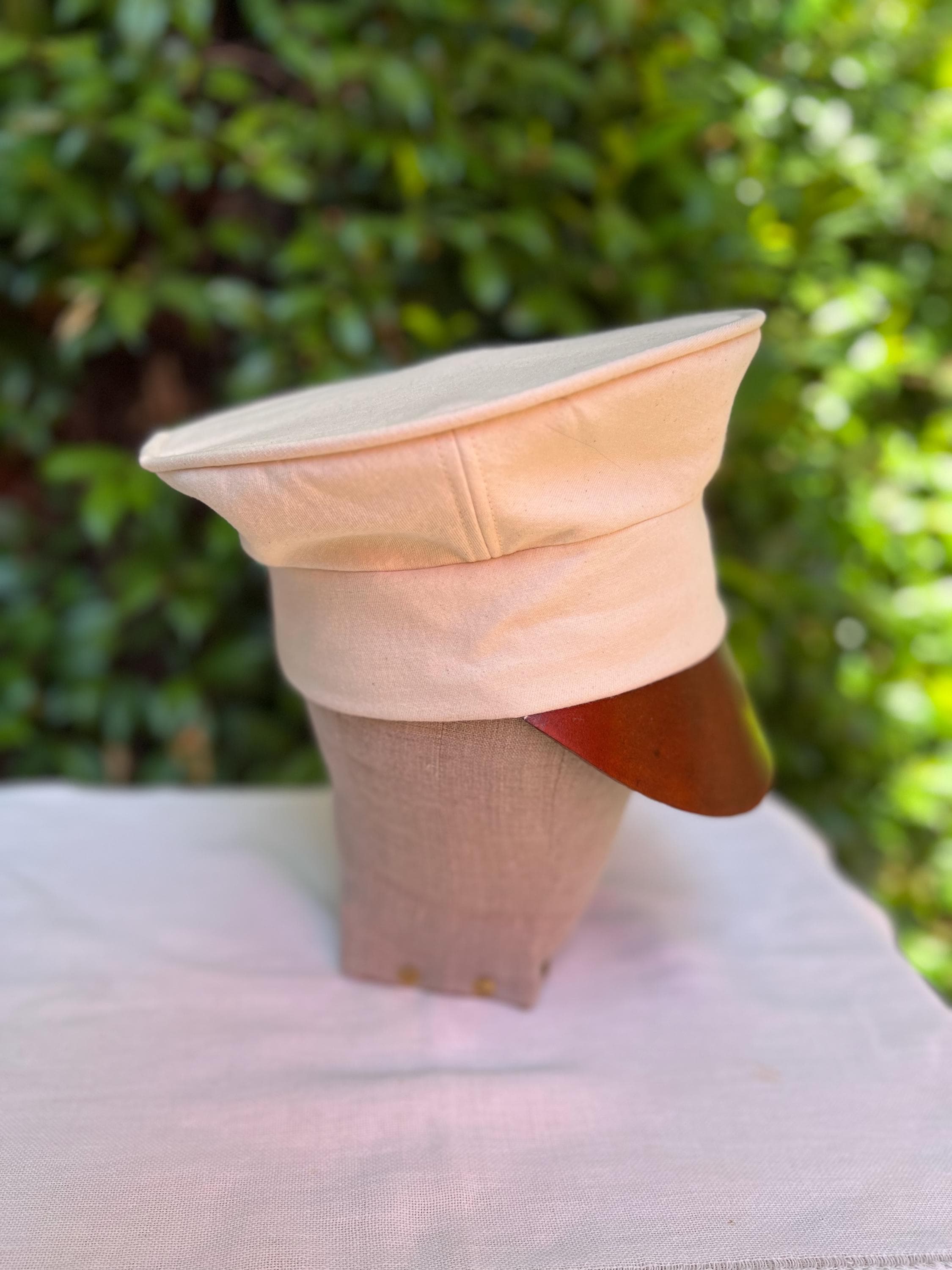 Man's 19th Century, off White Mechanic's Hat or ‘wheel Cap’, Size 7, 22 ...