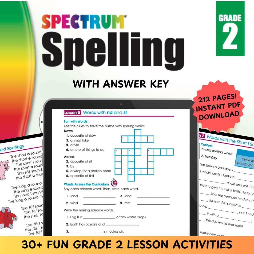 30+ English Language Spectrum Spelling Grade 2 ESL TEFL Back to School ...