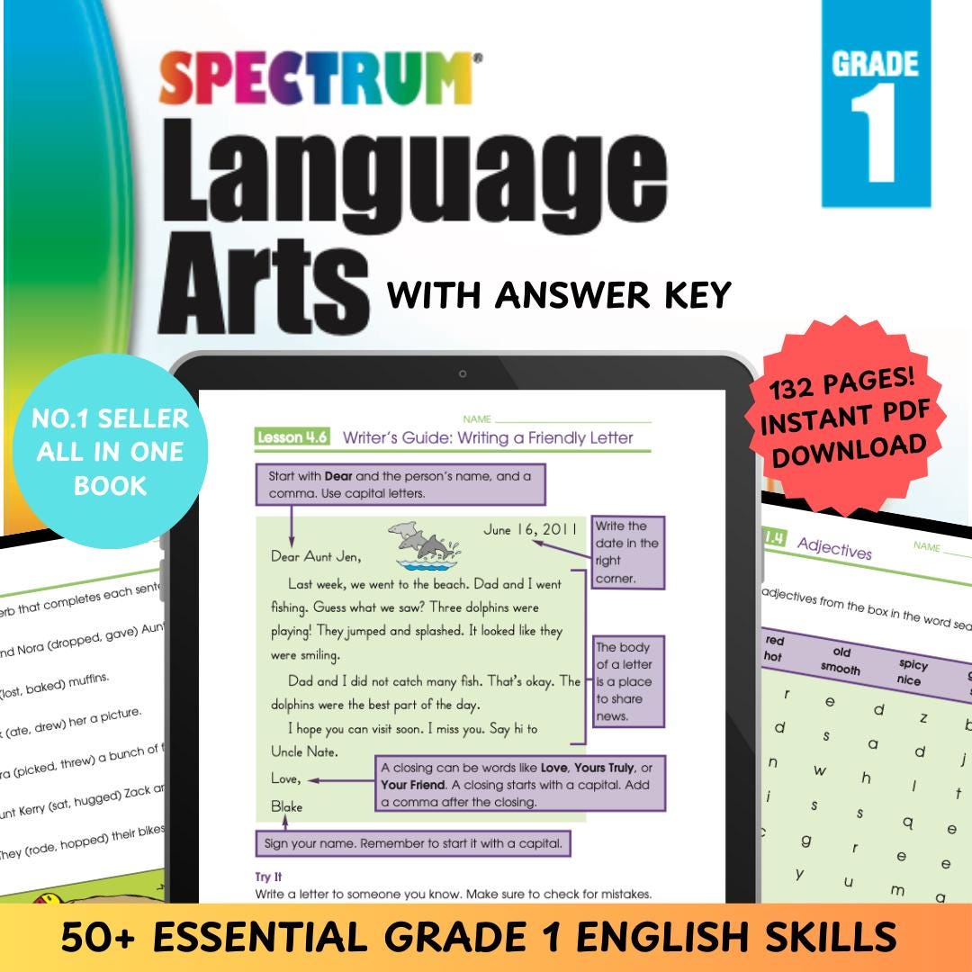 50+ Spectrum Language Art Grade 1 Back to School Grammar Writing ...