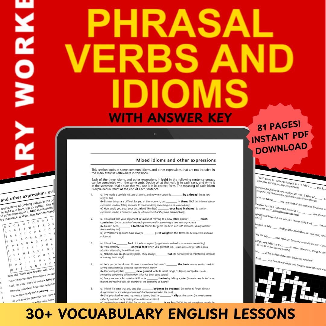 Phrasal Verbs and Idioms Vocabulary Book Essential for Student Practice ...