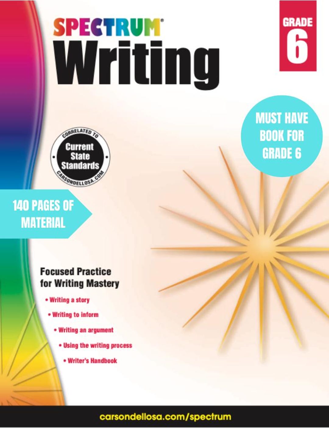 Spectrum Writing Grade 6 Back to School Language ESL Homeschool Writing ...