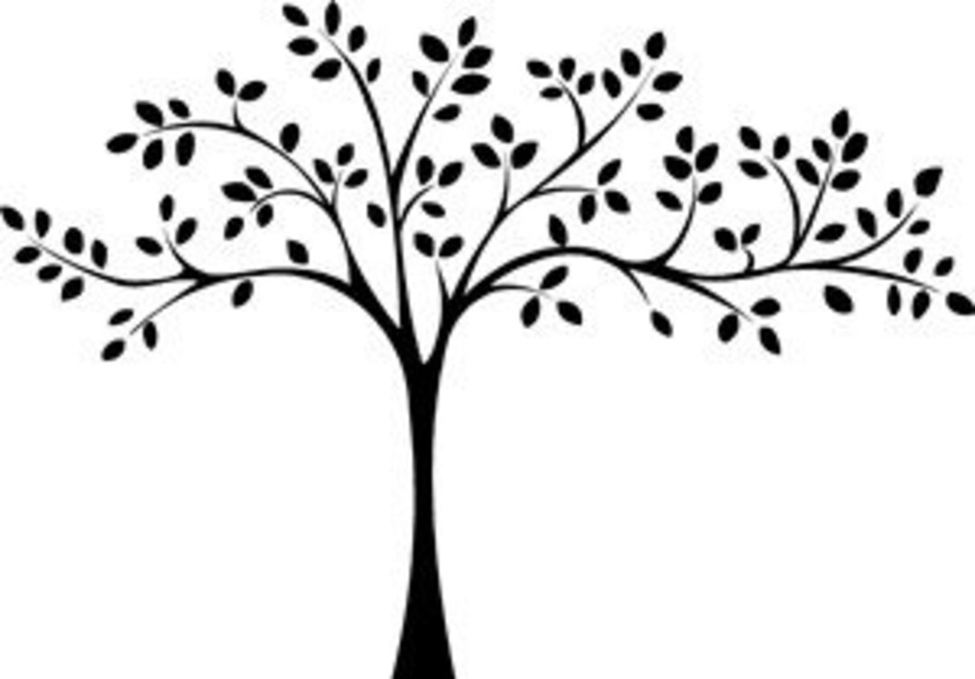 Large Tree Design With Leaves - Vinyl Wall Art -graphics - Lettering ...