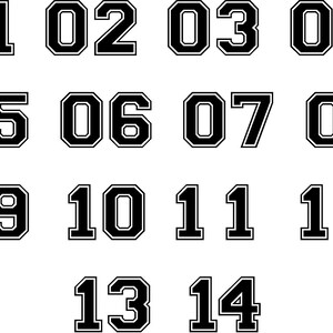 Baseball Helmet Numbers Set of 14 - Softball Helmet Numbers - Football ...