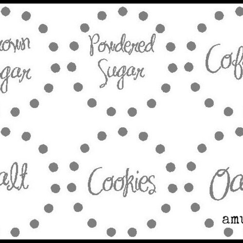 Kitchen Canister Labels Kitchen Accessory Vinyl Wall Art Etsy