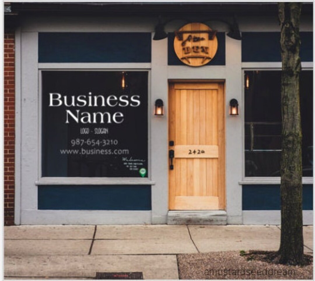 Custom Store Front Business Information - Store Front Window Decal ...