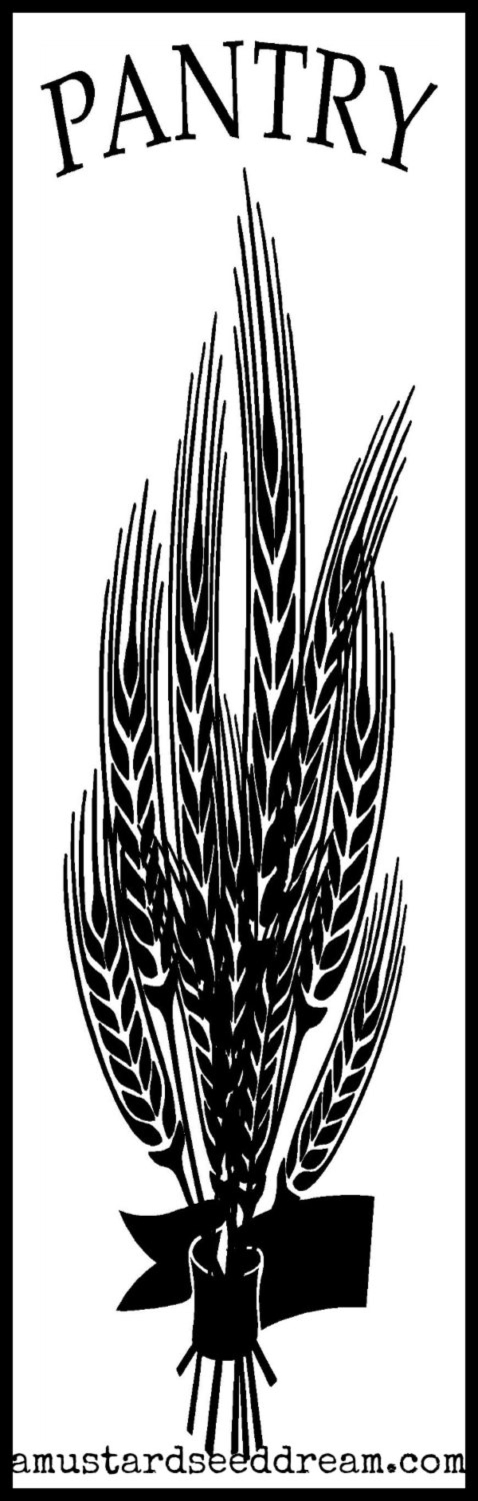 Pantry Door or Window Sticker Decal With Wheat Embellishment Vinyl Wall ...