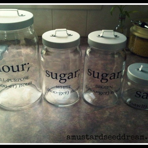 Canister Labels Farmhouse Chic Vinyl Wall Art Graphics - Etsy
