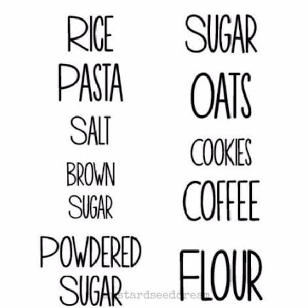 Canister Labels - Etsy