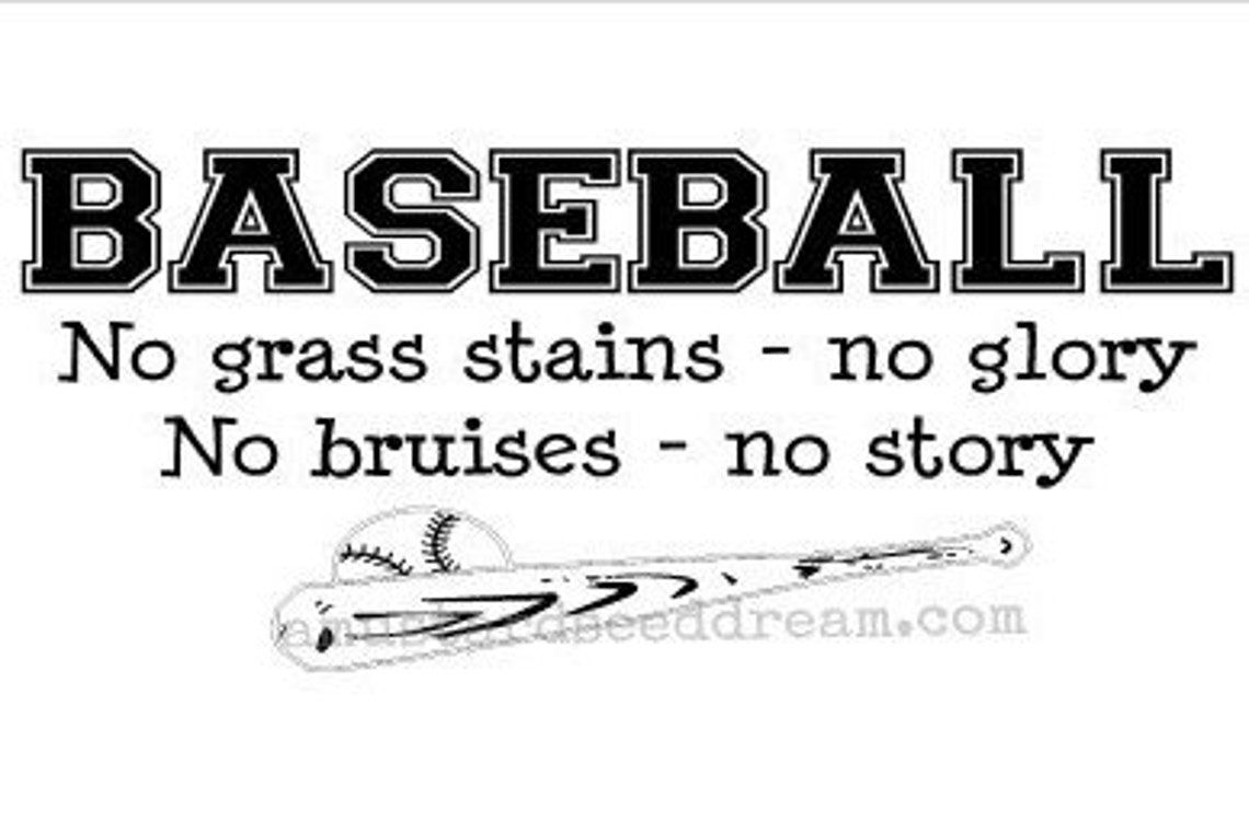 Baseball Saying With Bat and Ball Saying Vinyl Wall Art - Etsy