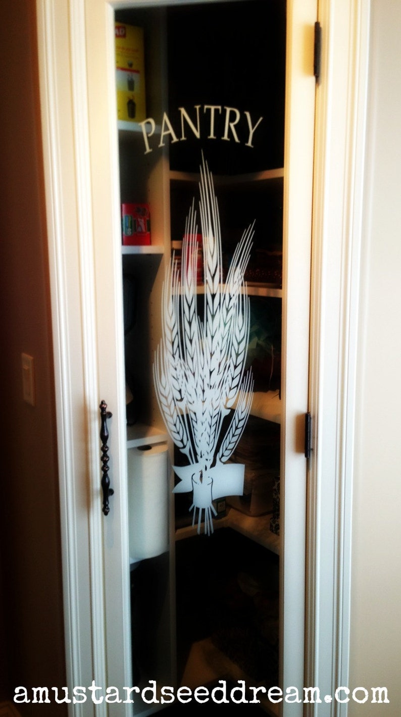 Pantry Door or Window Sticker Decal With Wheat Embellishment Vinyl Wall ...
