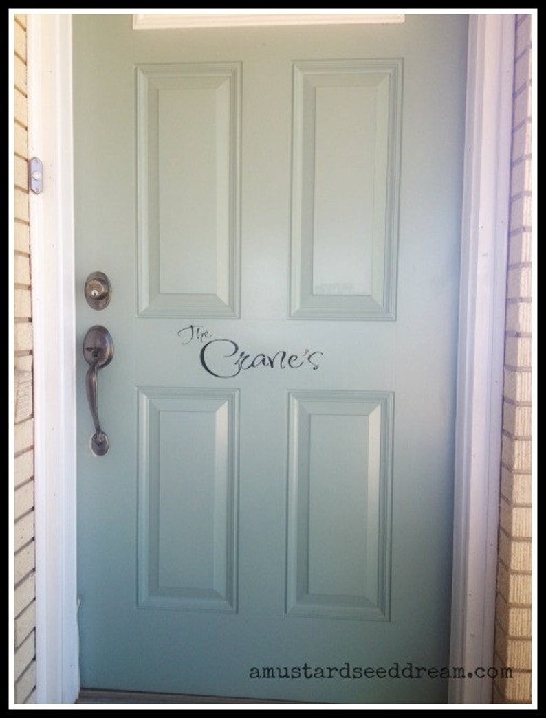 Personalized Last Name Front Door Cling - Vinyl Wall Art, Graphics ...