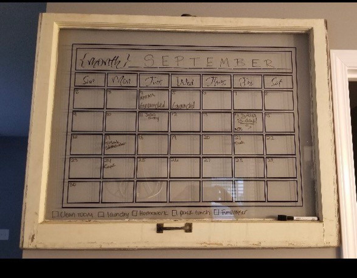 Dry Erase Calendar Vinyl Wall Art Graphics Lettering | Etsy