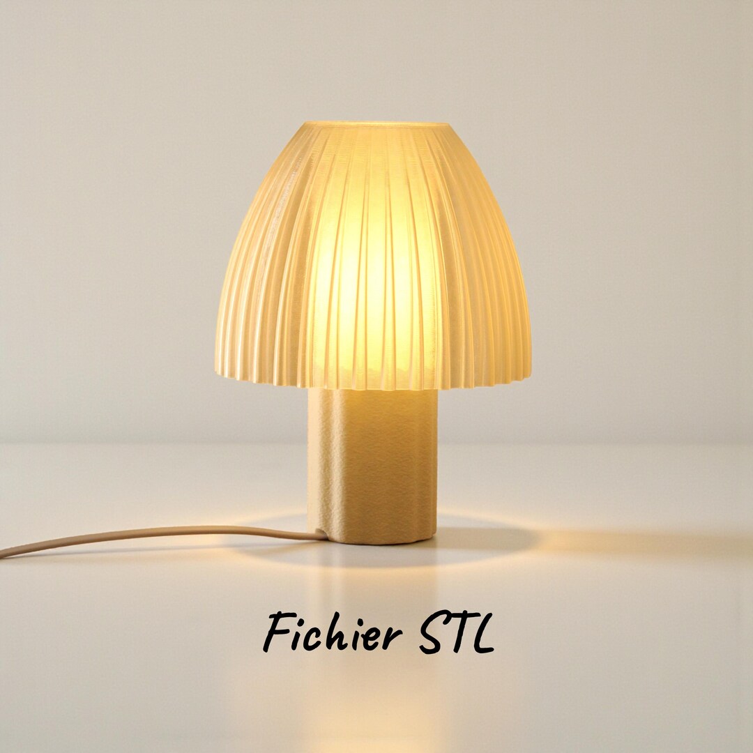 3D Printed Mushroom Bedside Lamp STL File: DIY Lighting, Digital ...