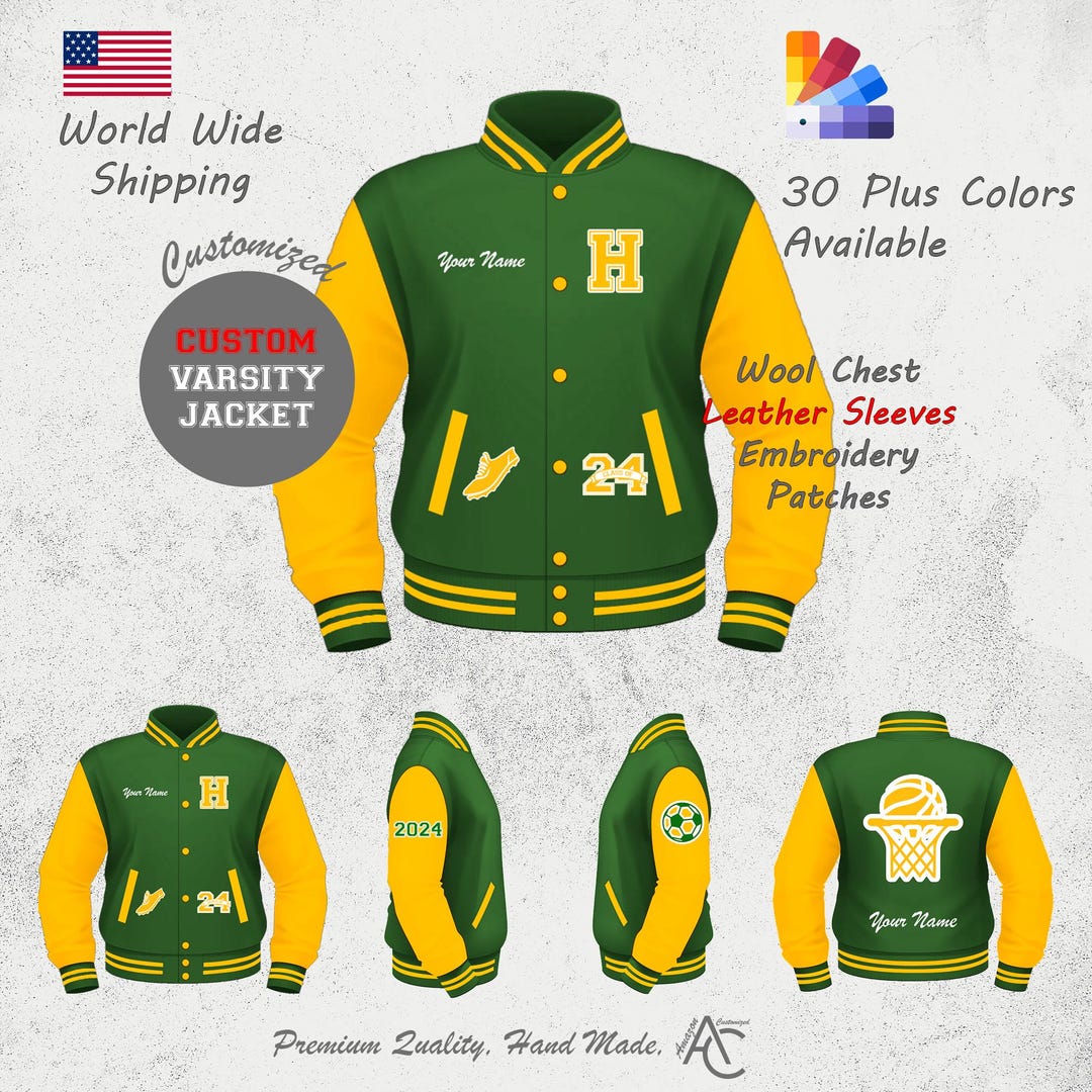 Custom Varsity Jacket Letterman , School Team Jacket With Custom Team ...