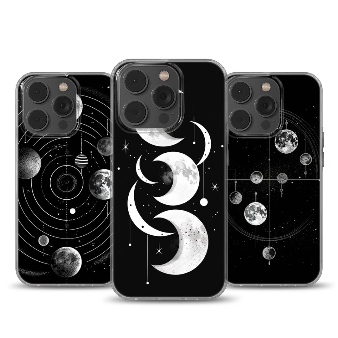 Moon Phases Phone Case, Celestial Wall Art Design - Etsy