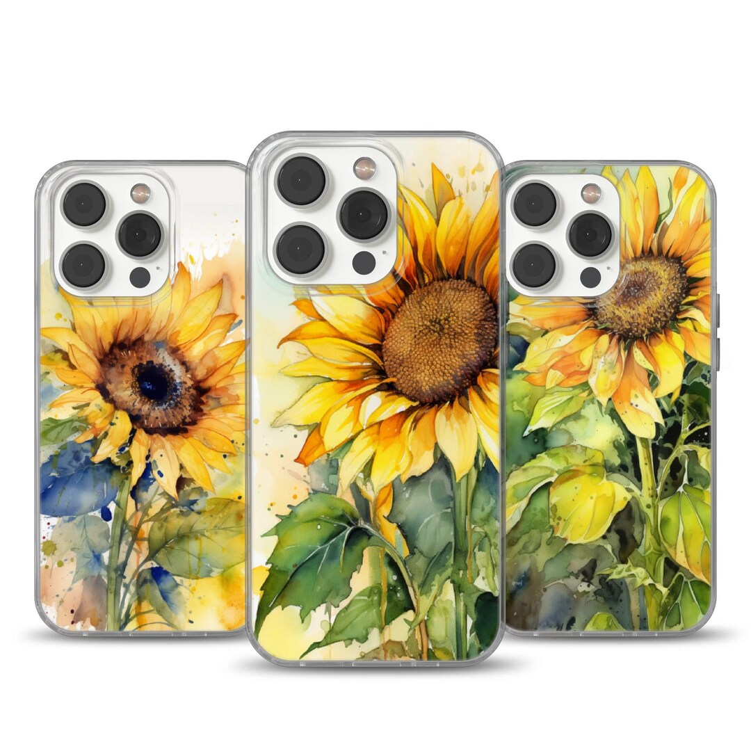 Sunflower Phone Case: Elegant Floral Design, Protective Gel - Etsy