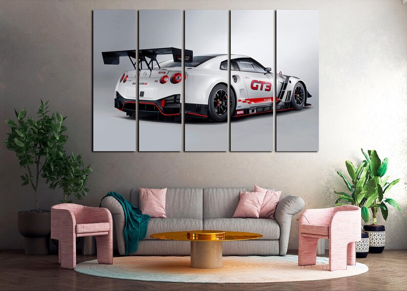 Nissan GT-R NISMO GT3 Side View Wall Art – Nissan GT-R Canvas Set for ...