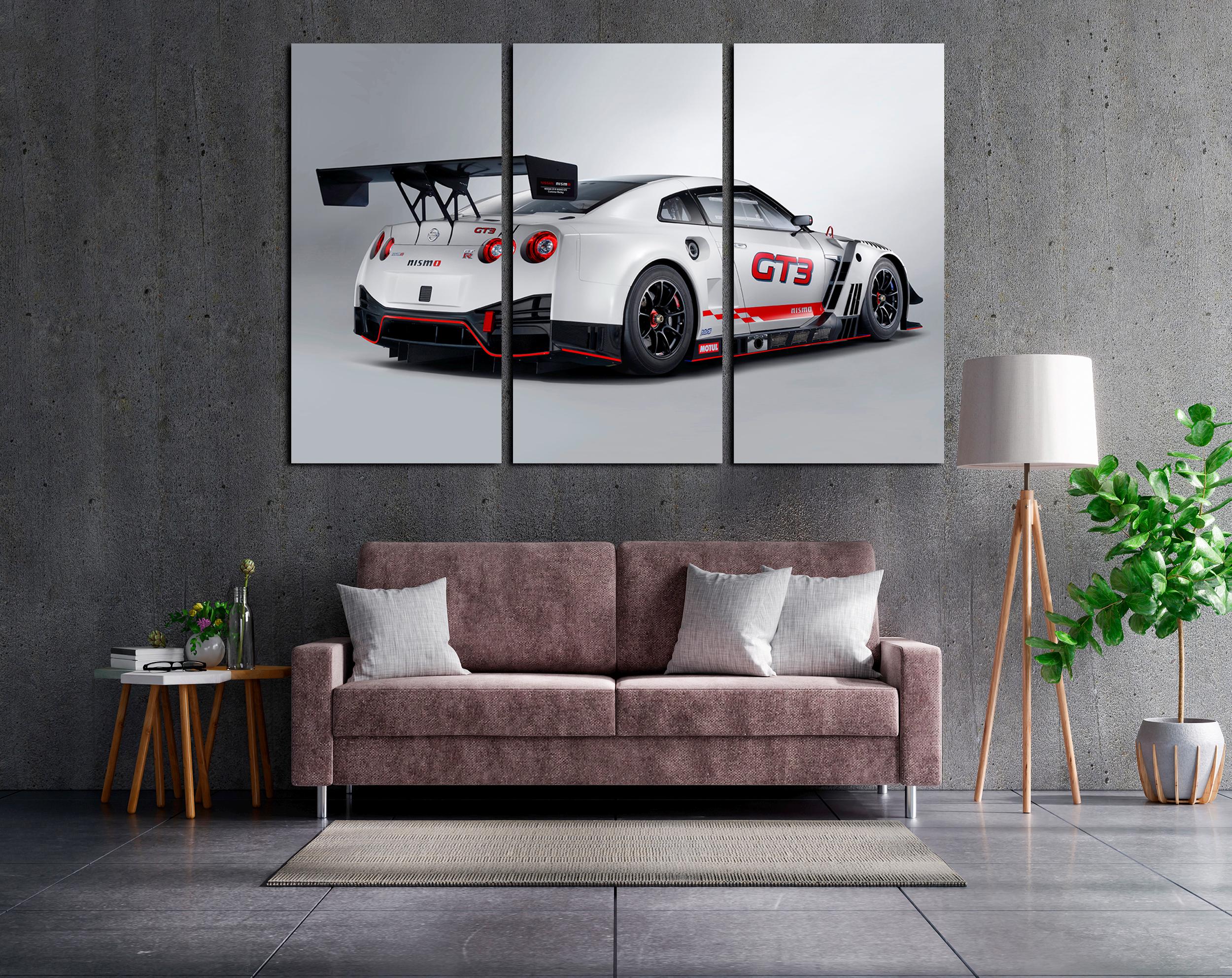 Nissan GT-R NISMO GT3 Side View Wall Art – Nissan GT-R Canvas Set for ...