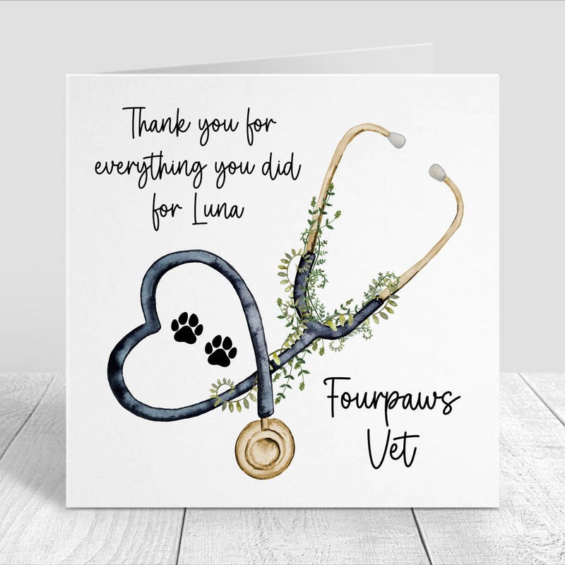 Thank You Vet Team Card - Etsy UK