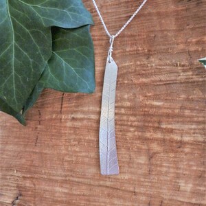 Pendant With Leaf Texture: Handmade Sterling Silver - Etsy