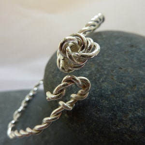 Twisted Silver Wire Stacking Bangle With Feature Twisted Wire - Etsy