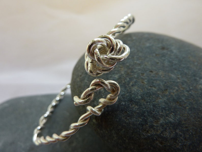 Twisted Silver Wire Stacking Bangle With Feature Twisted Wire - Etsy