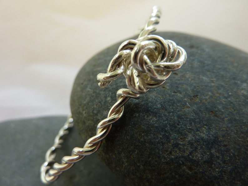 Twisted Silver Wire Stacking Bangle With Feature Twisted Wire - Etsy