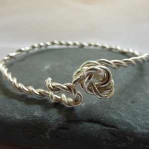 Twisted Silver Wire Stacking Bangle With Feature Twisted Wire - Etsy
