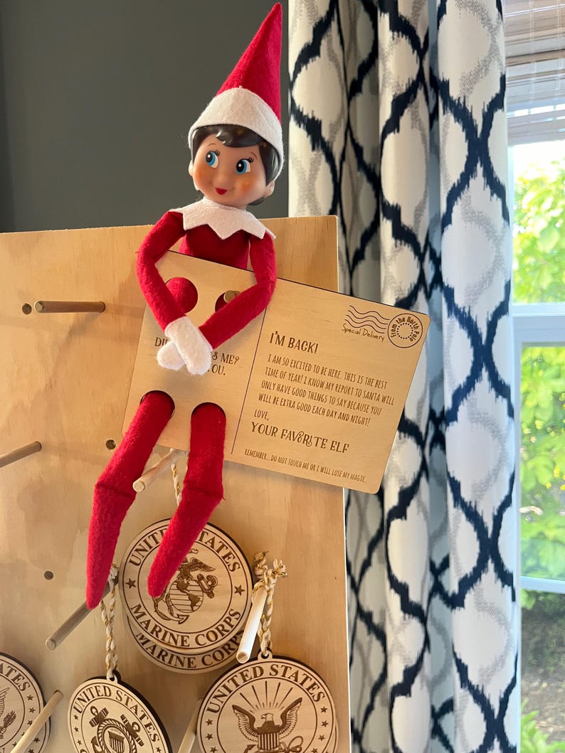 I'm Back Elf Postcard Standard Laser Engraved Elf Decor Wood Keepsake ...