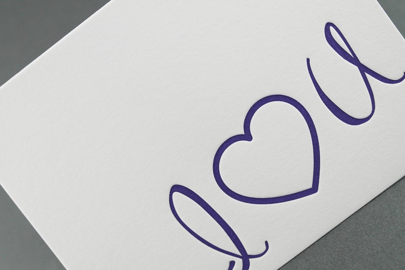 I Heart U - Letterpress Card - Etsy