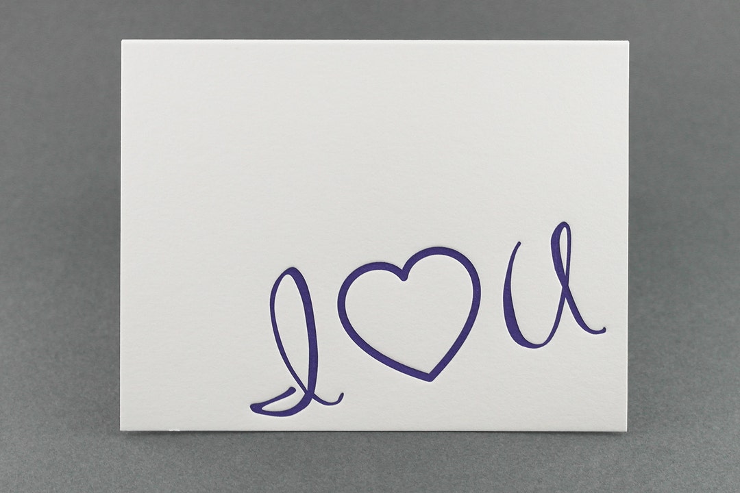 I Heart U - Letterpress Card - Etsy