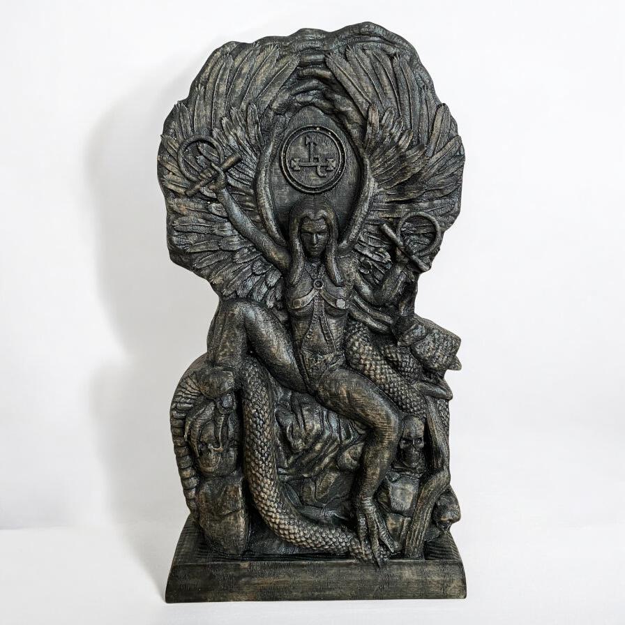 Lilith Black Statue Ishtar Inanna Wood Carved Astaroth Statue ...