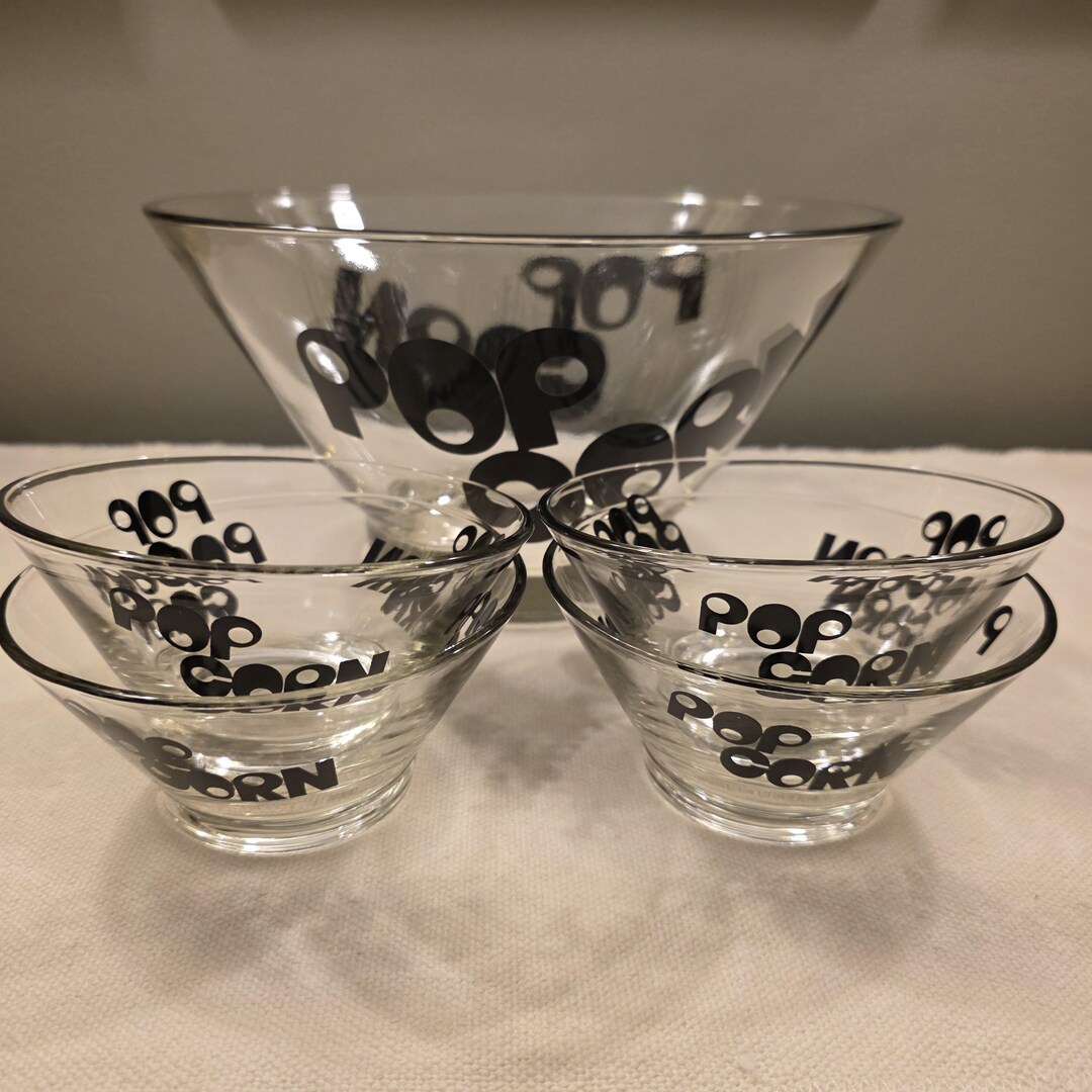 Vintage Wheaton Glass Popcorn Bowl Set, 1970s Retro Snack Bowls - Etsy
