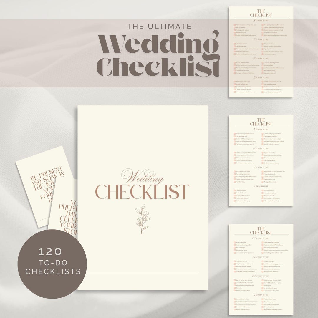 The Ultimate 120 Task Wedding Checklist 12 Month Planning Guide for ...