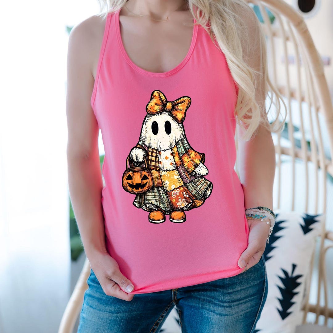 Halloween Girl Boy Ghost Racerback, Halloween Custom Ghost Outfit ...