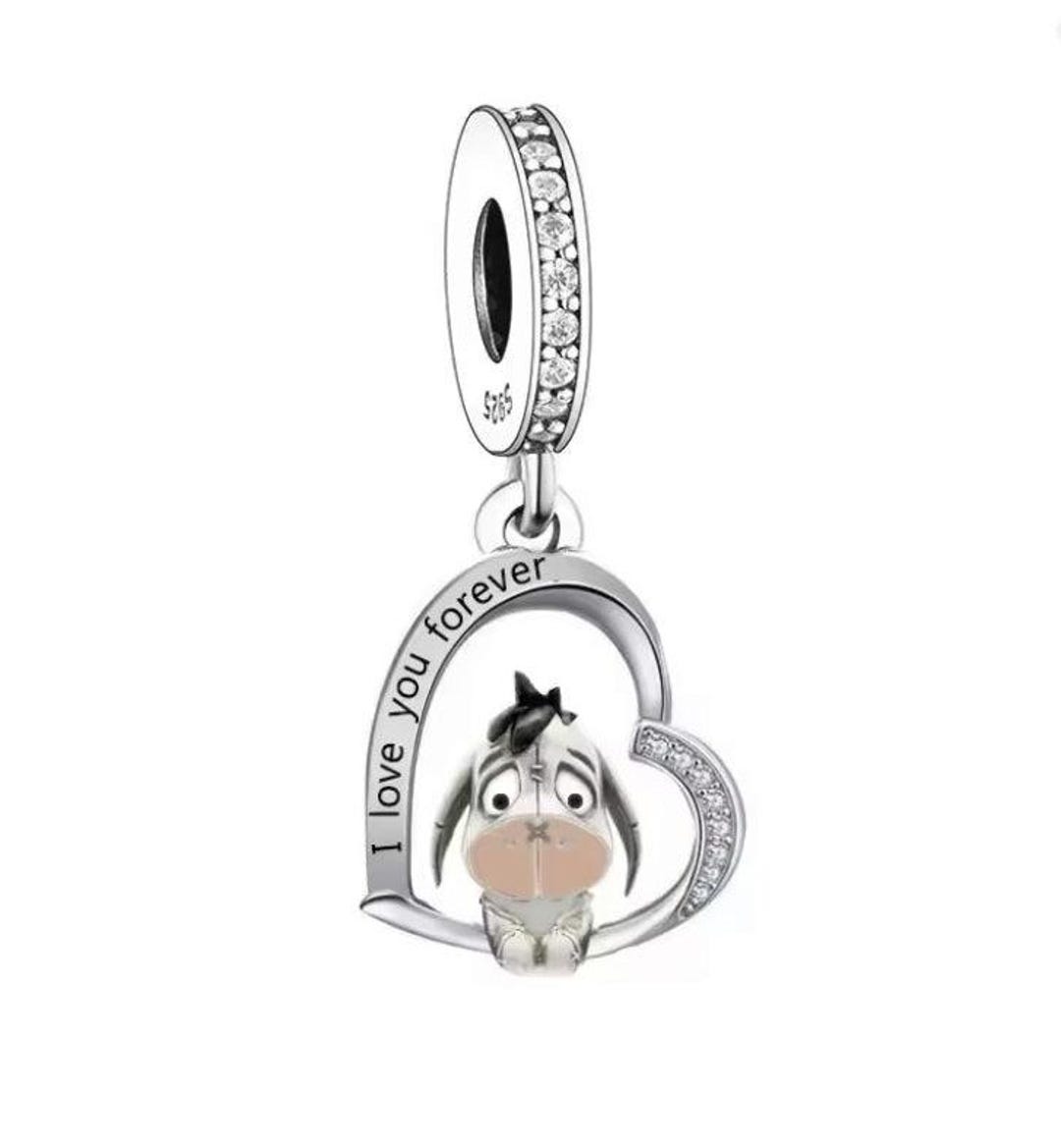 S925 Sterling Silver Eeyore Donkey I Love You Pendant Charm Pooh Bear ...