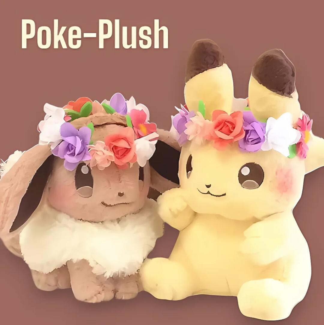 Pokemon Eevee and Pikachu Plush | Cute Pokemon Plush | Pokemon Flower ...