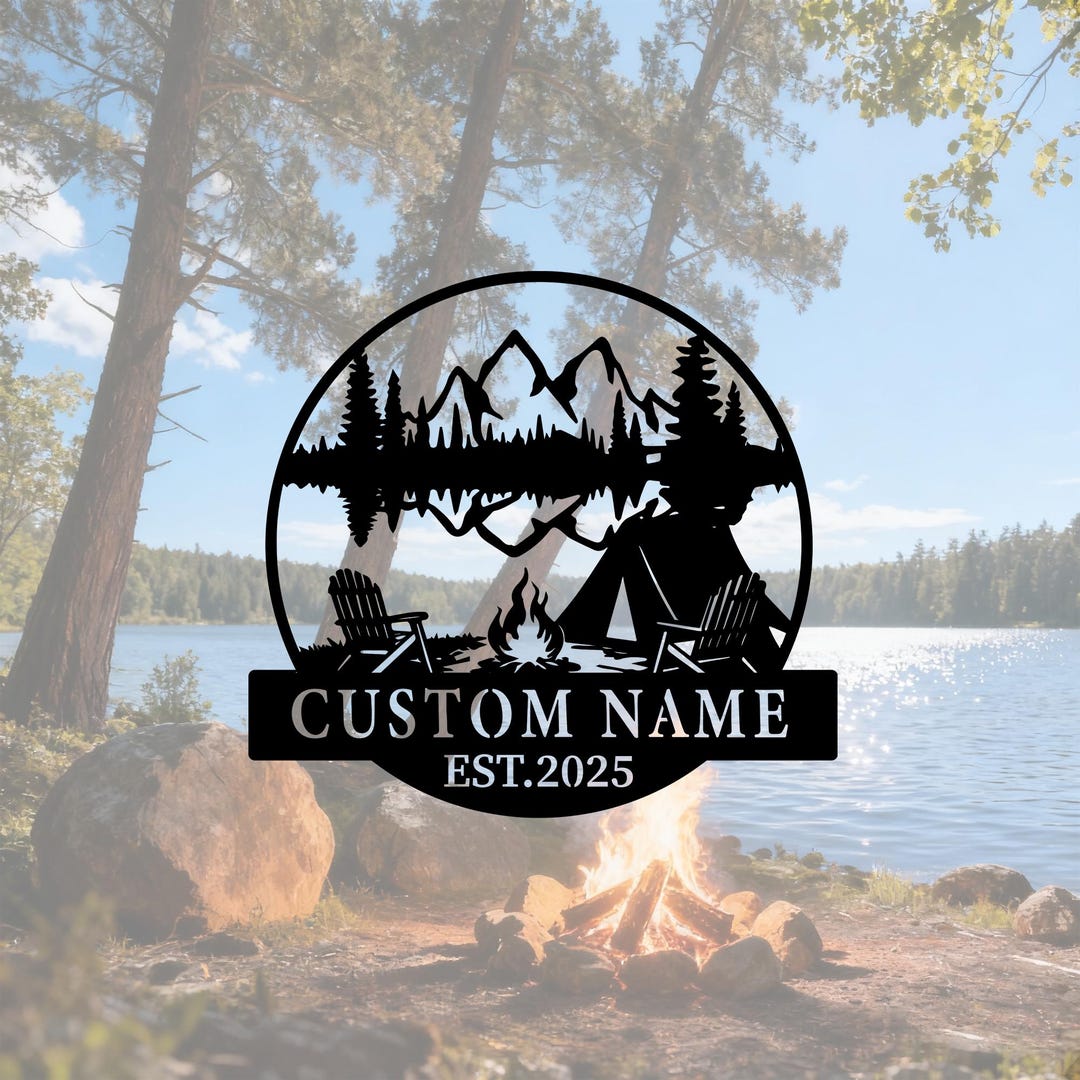 Custom Metal Campfire Sign-personalize Your Name to Suit Your Campfire ...