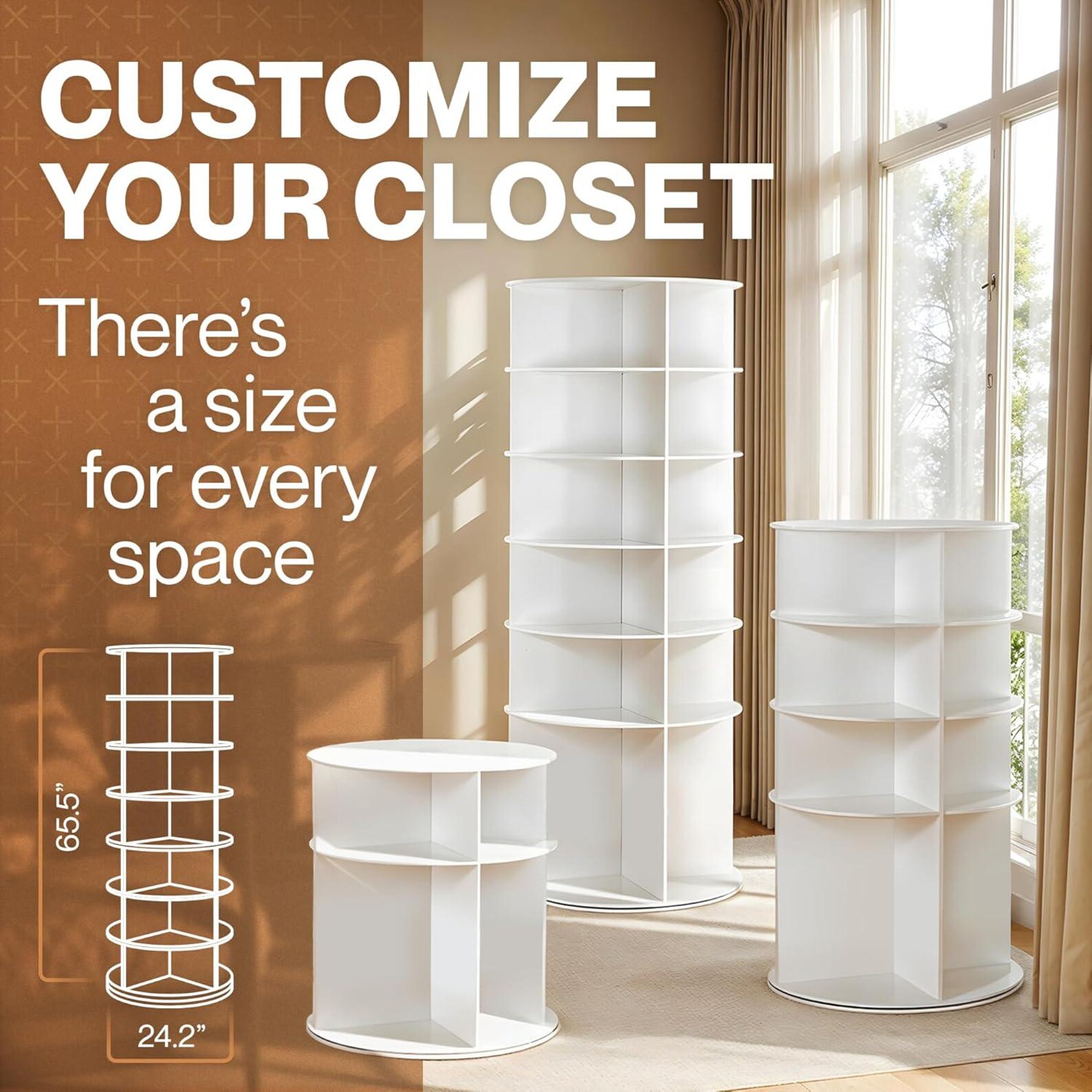Loft and Ivy 7 Tier Rotating Shoe Rack Tower 360 Spinning Lazy Susan ...