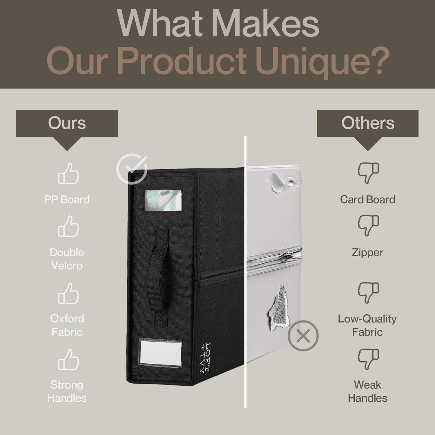 Loft and Ivy Sheet Organizer Box Set – 2-pack Foldable Bedding Storage ...