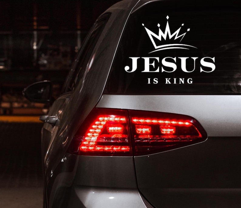 Jesus is King Car Decal| Christian Car Decal| Christian Sticker| Jesus ...